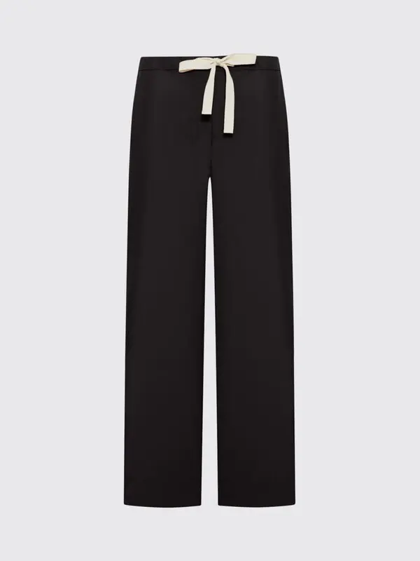 Max Mara Cotton Wide-leg Trousers - Black