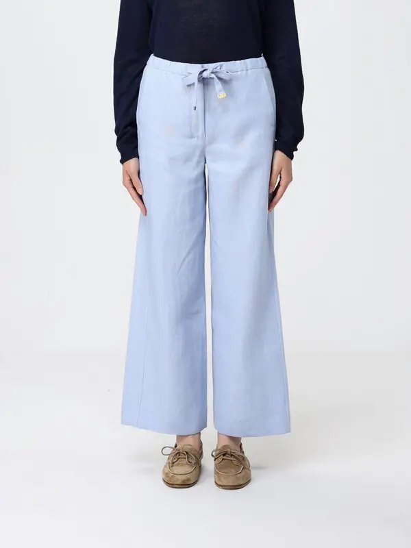 Max Mara Linen Wide-leg Trousers - Gnawed Blue