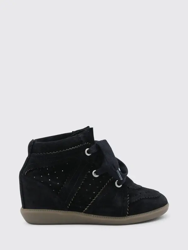 Isabel Marant Étoile Suede High Top Wedge Sneakers - Black