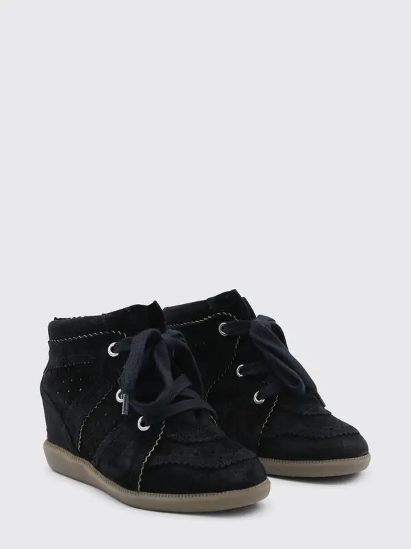 Isabel Marant Étoile Suede High Top Wedge Sneakers - Black