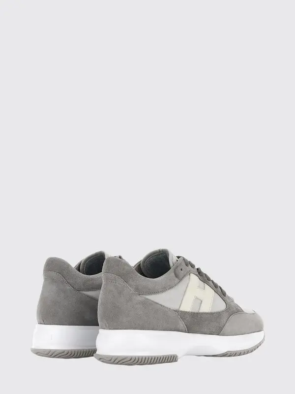 Hogan Interactive Sneakers In Suede And Nylon - Grey