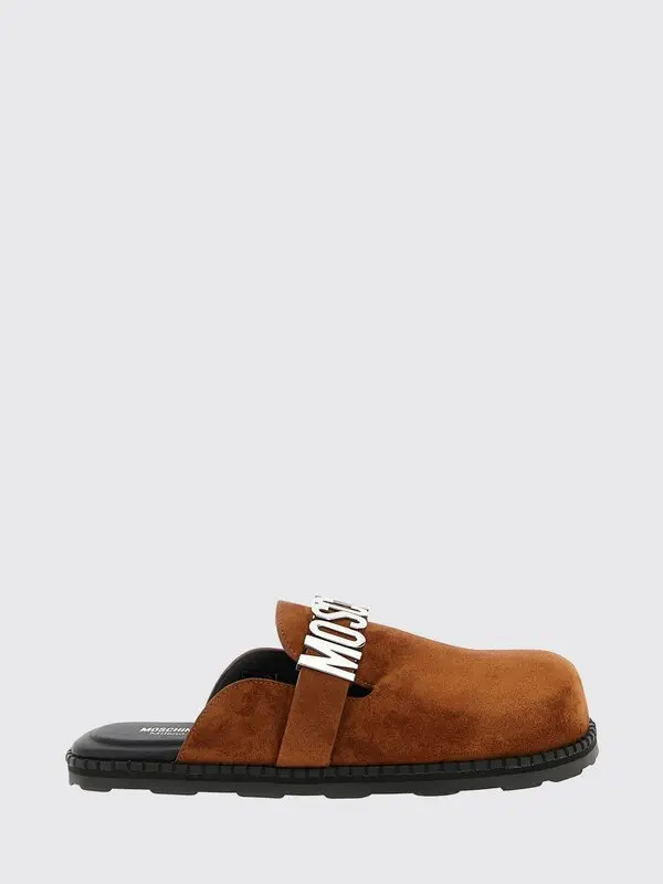 Moschino Suede Calfskin Leather Mules