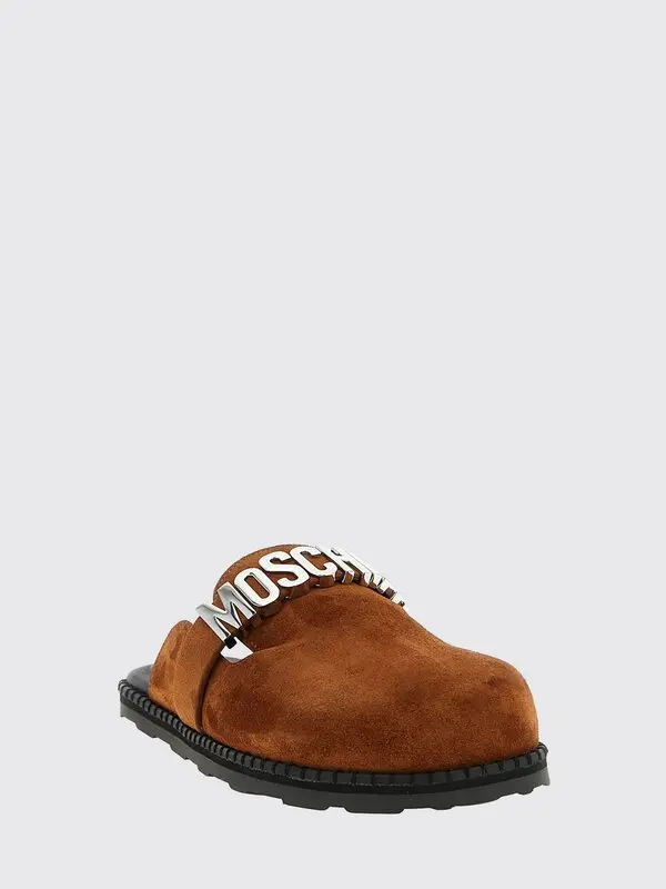 Moschino Suede Calfskin Leather Mules