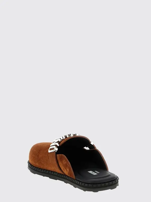 Moschino Suede Calfskin Leather Mules