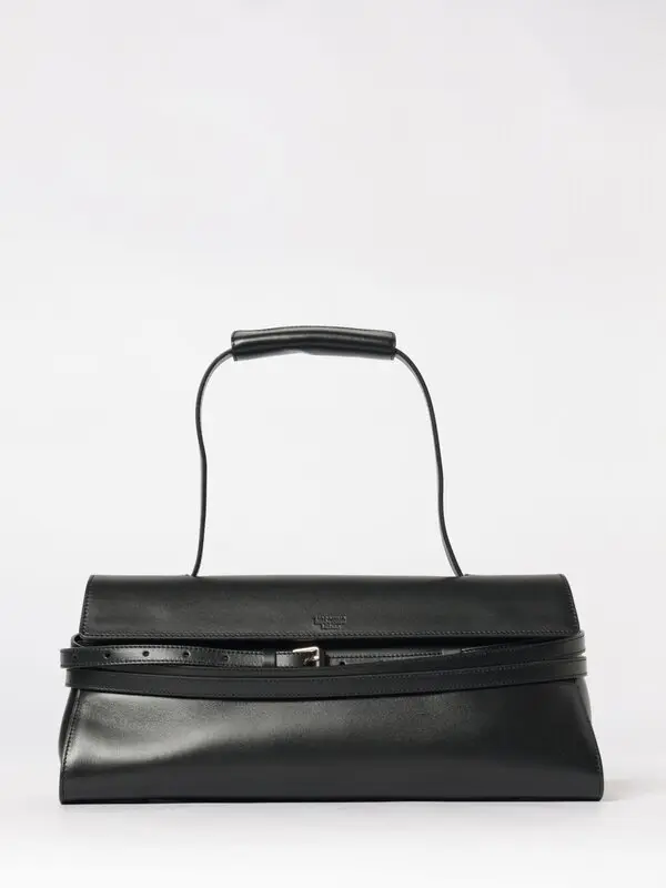 Moschino Tie Me Nappa Leather Shoulder Bag - Black