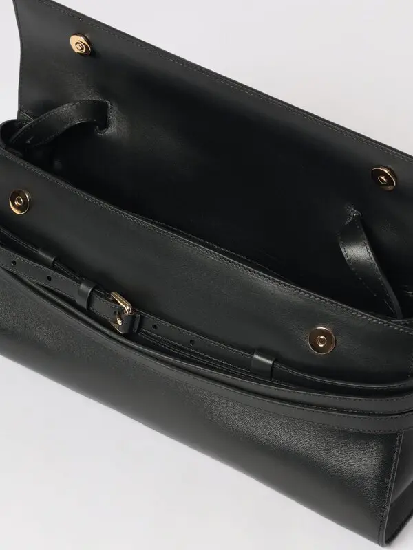 Moschino Tie Me Nappa Leather Shoulder Bag - Black
