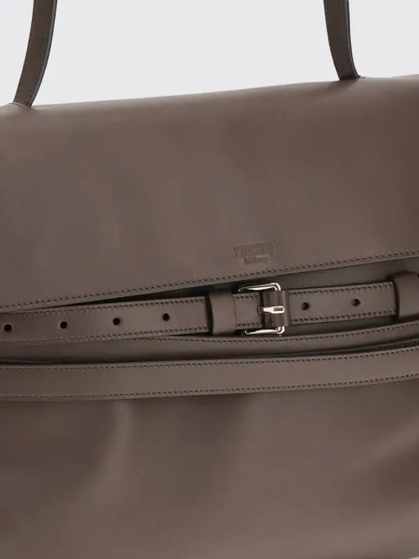Moschino Tie Me Nappa Leather Shoulder Bag - Brown