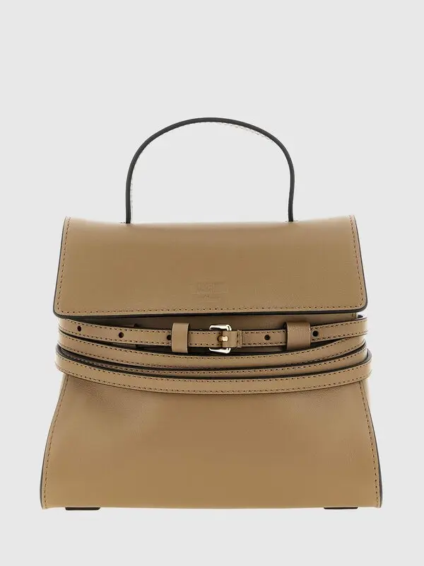 Moschino Tie Me Leather Mini Bag - Beige