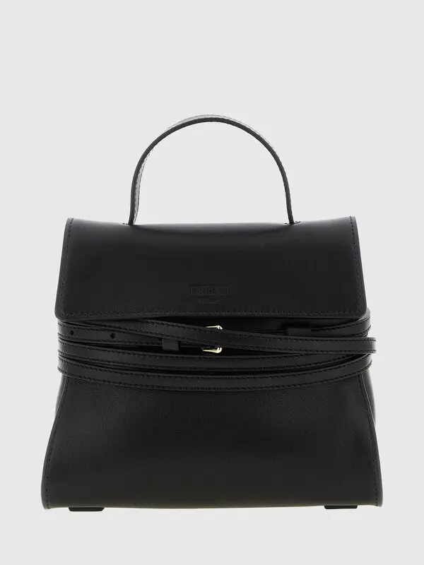 Moschino Tie Me Leather Mini Bag - Black