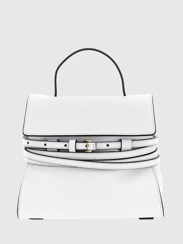 Moschino Tie Me Leather Mini Bag - White