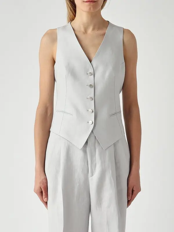 Tagliatore Linen Single-breasted Vest
