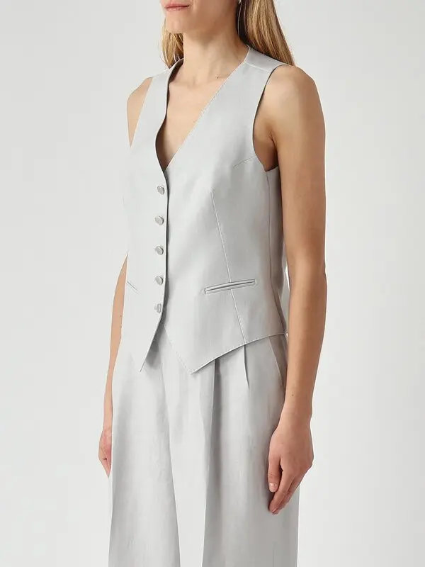 Tagliatore Linen Single-breasted Vest