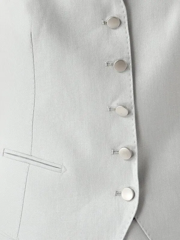Tagliatore Linen Single-breasted Vest