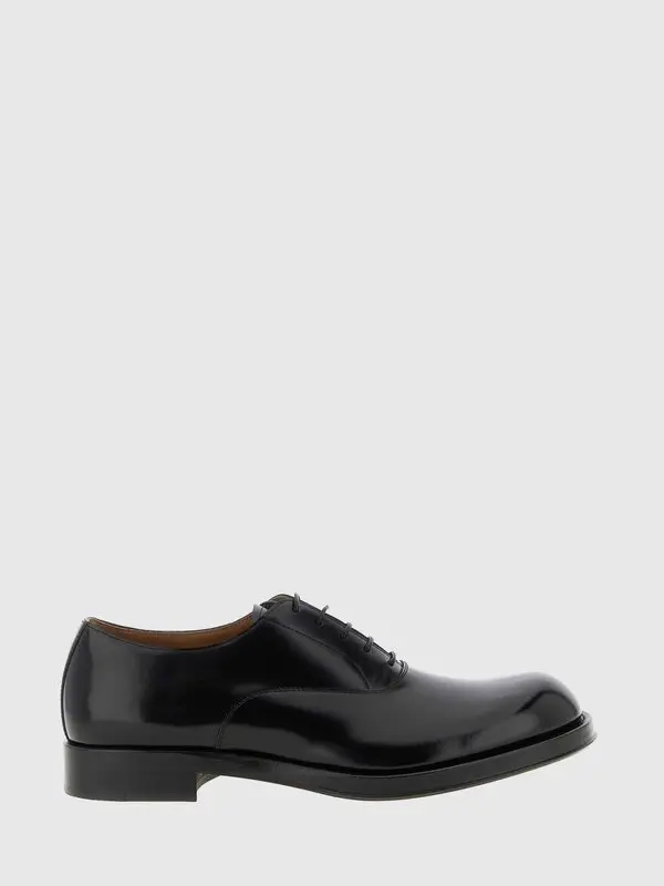 Dries Van Noten Brushed Calfskin Leather Derby Shoes - Black