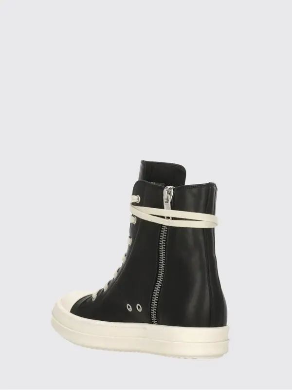 Rick Owens Smooth Calfskin Leather High Top Sneakers