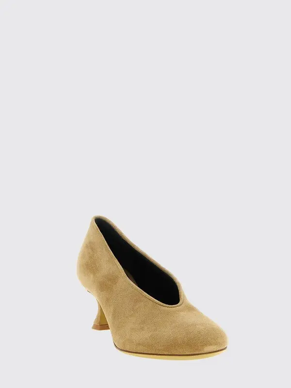 Moschino Suede Calfskin Court Shoes - Beige
