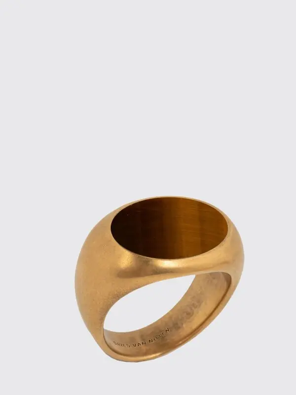 Dries Van Noten Brass Ring With Stone - Gold