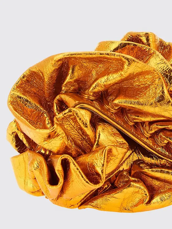 Dries Van Noten Draped Leather Clutch - Orange