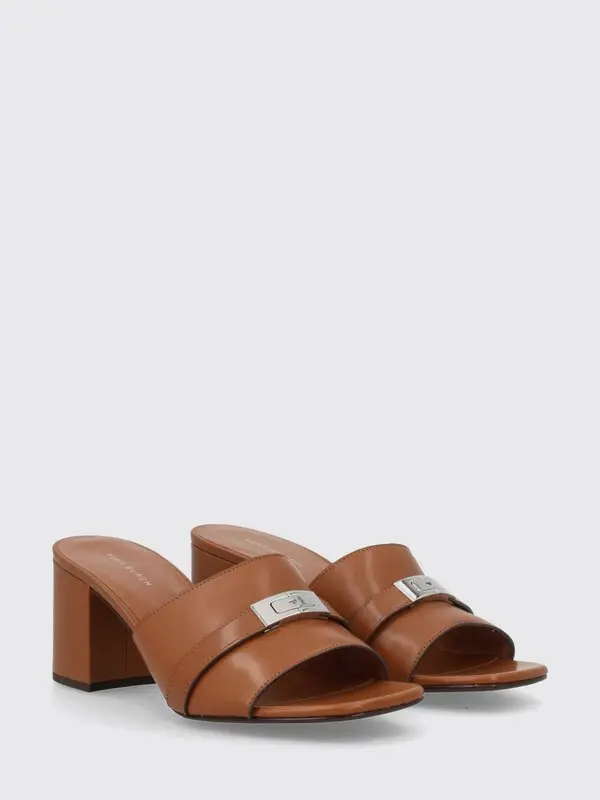 Tory Burch Leelee Leather Mules - Brown