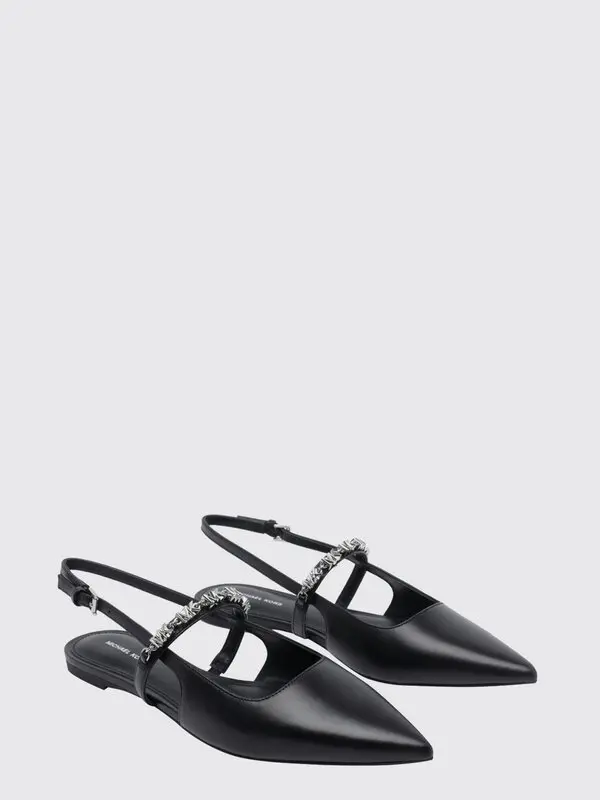 Michael Kors Slingback Flats With Embellished Detailing - Black