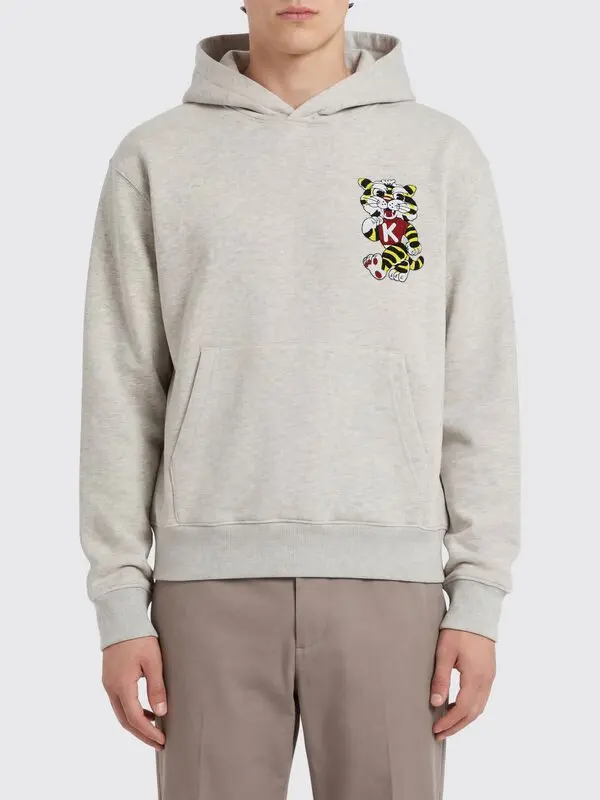 Kenzo Embroidered Tiger Logo Hoodie - Grey