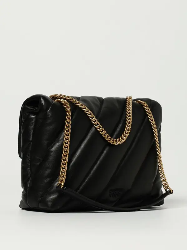 Pinko Quilted Shoulder Bag With Chain Strap - Black
