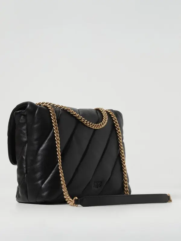 Pinko Quilted Shoulder Bag With Chain Strap - Black