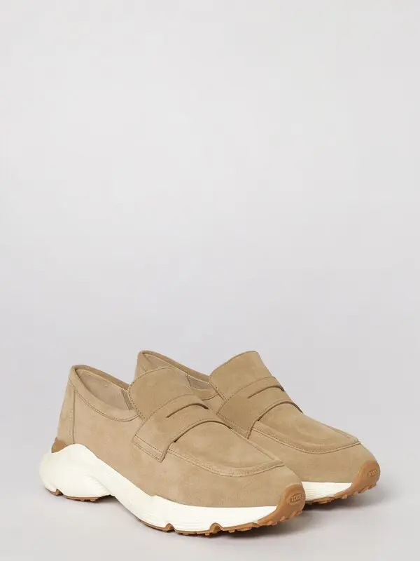 TOD'S Suede Loafers With Penny Bar And Rubber Sole - Brown