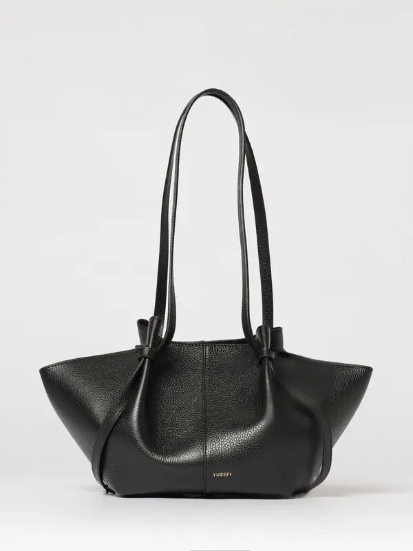 Yuzefi Textured Leather Shoulder Bag - Black