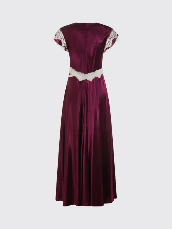 Alberta Ferretti Lace Trimmed Maxi Dress - Violet