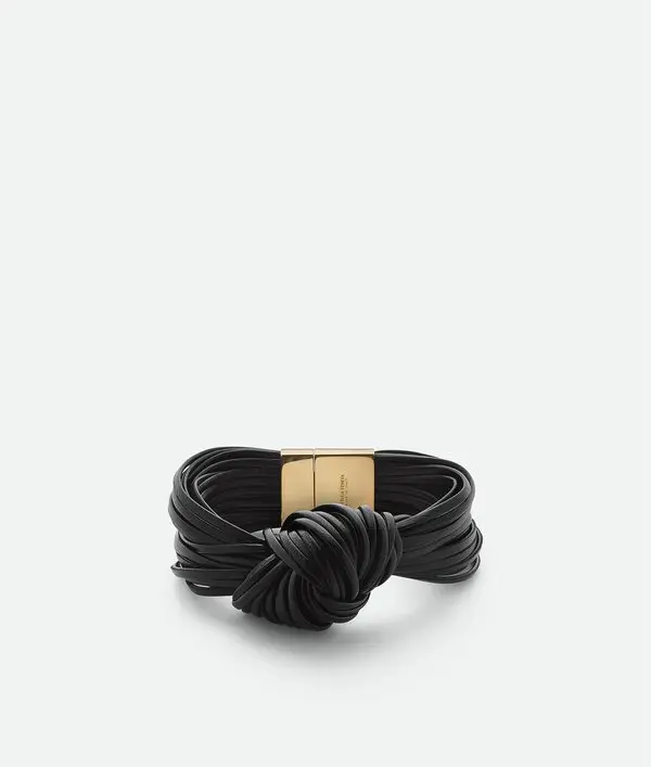 BOTTEGA  VENETA Knot Leather Bracelet - Nero