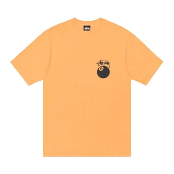 StÜssy 8 Ball Pigment Dyed T-shirt - Orange