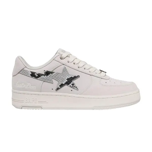 A BATHING APE Just Don X Bapesta #2 Python Sneakers - Grey