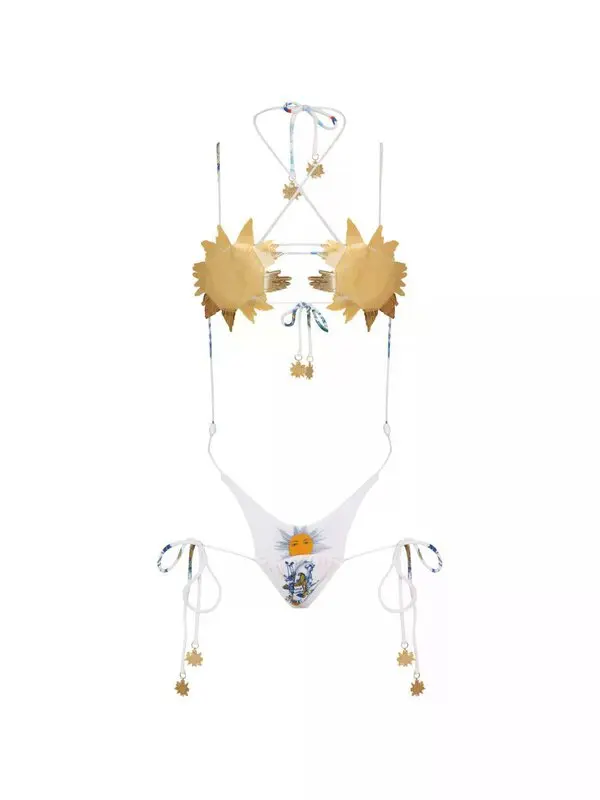 AMIR SLAMA Sun Graphic Two-piece Swimsuit - White
