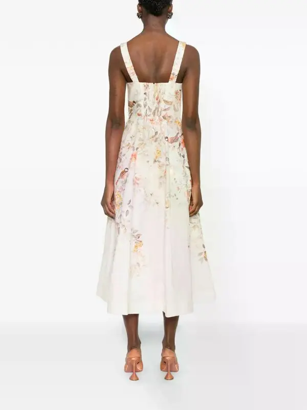 Zimmermann Luna Buttoned Floral Picnic Midi Dress