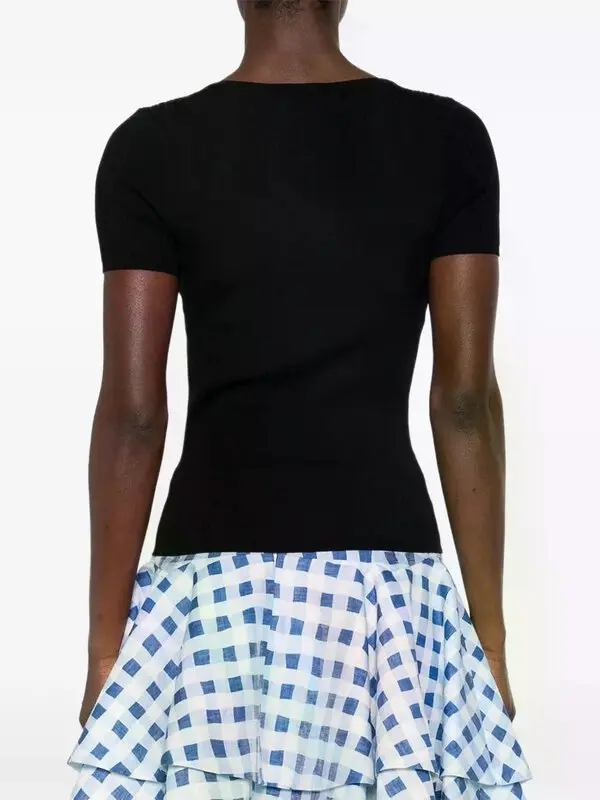 Sandro Cut-out Ribbed Knit T-shirt