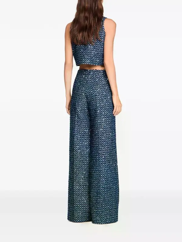Sandro Sequin Wide-leg Trousers
