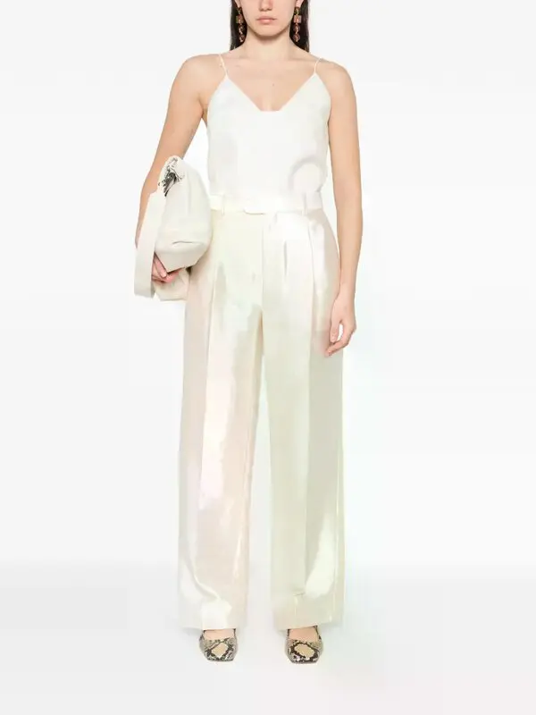 Sandro Satin Straight Leg Trousers