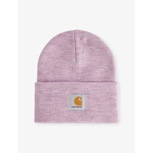 Carhartt Work In Progress Brand-patch Knitted Beanie - Gentle Purple Heather