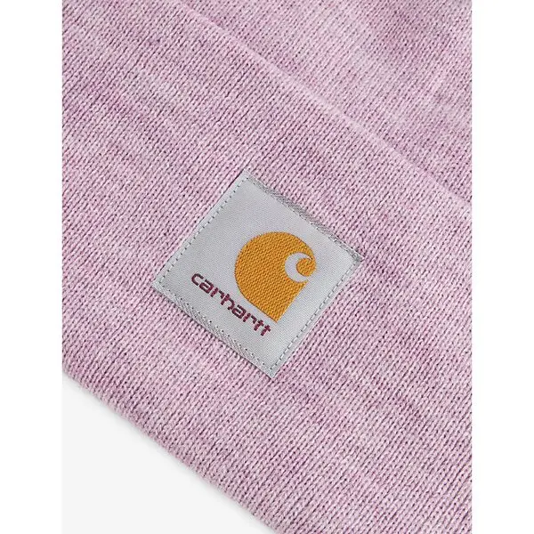 Carhartt Work In Progress Brand-patch Knitted Beanie - Gentle Purple Heather