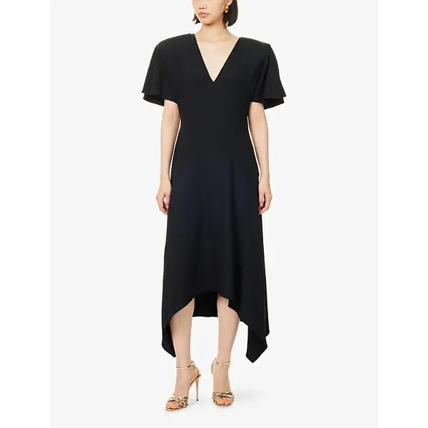 Stella McCartney Relaxed-fit V-neck Woven Midi Dress