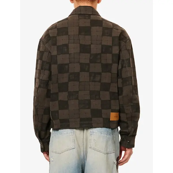 Amiri Checkered Logo-patch Cotton Work Jacket