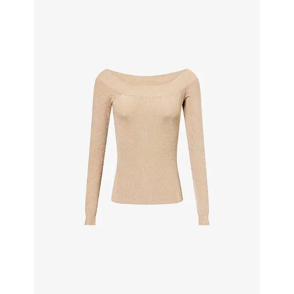 Stella McCartney Boat-neck Ribbed Lurex Top