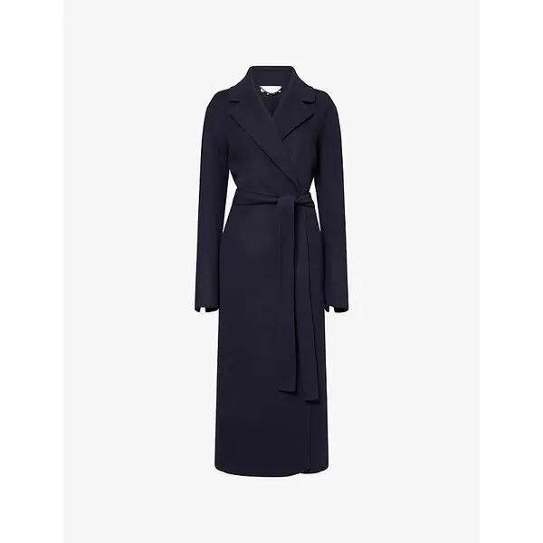 Stella McCartney Wrap Long Brushed Wool Coat