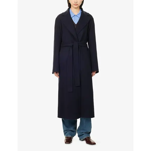 Stella McCartney Wrap Long Brushed Wool Coat