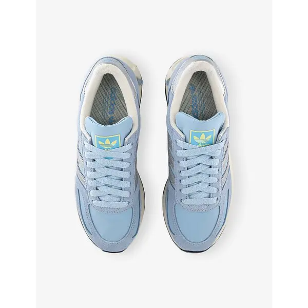Adidas La Trainer Og Woven And Suede Trainers - Clear Sky Silver Met