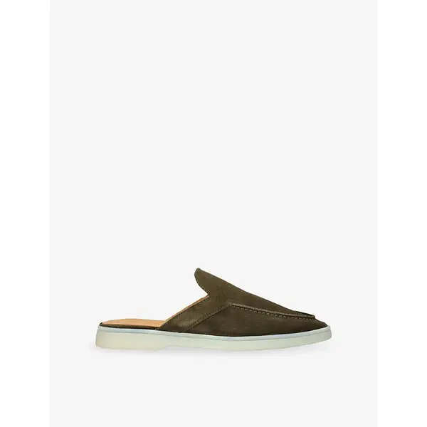 AURELIEN Yacht Suede Slippers - Khaki