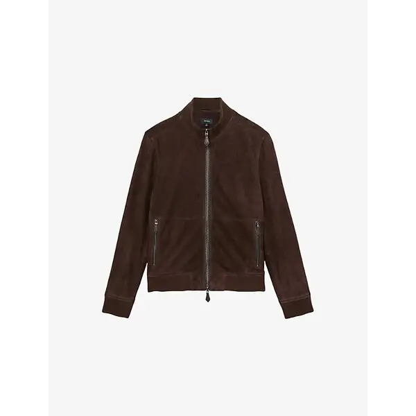 REISS Brent Zip-up Suede Jacket