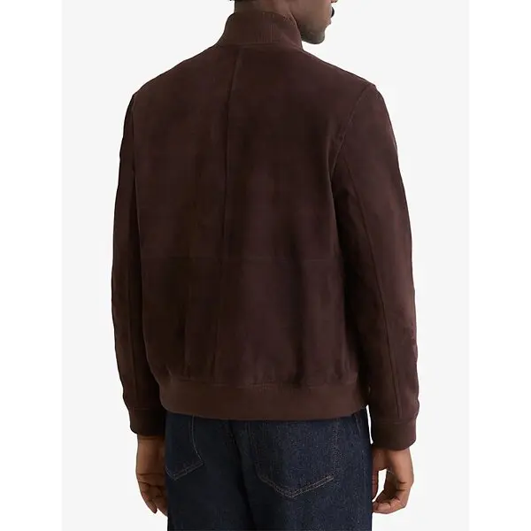 REISS Brent Zip-up Suede Jacket