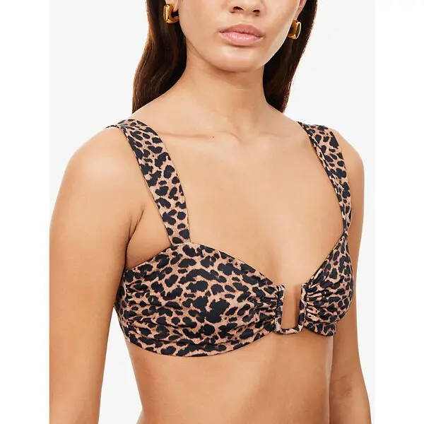 AWAY THAT DAY Cannes Balconette Bikini Top - Leopard Print